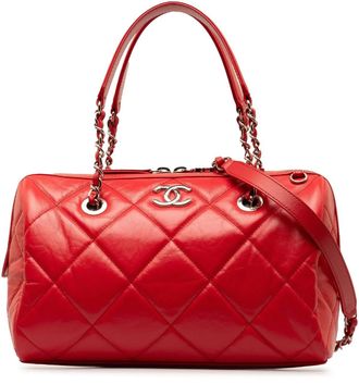 Chanel Hobo Bags - Small Aged Calfskin Express Bowling Satchel - Gr. unisize - in Rot - f&uuml;r Damen
