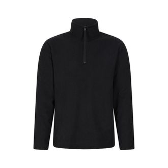 Mountain Warehouse Farland Midlayer f&uuml;r Herren, mit halbem Rei&szlig;verschluss, Mit Vlies gef&uuml;ttert (Schwarz)