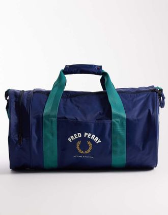 Fred Perry Grand sac polochon de sports &agrave; logo - Bleu