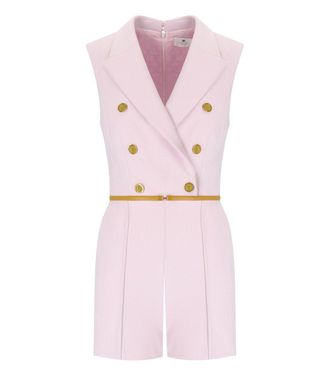 Elisabetta Franchi COMBINAISON UN PI&Egrave;CE COURTE AVEC BOUTONS QUARZO CURRY ELISABETTA FRANCHI