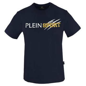 Plein Sport T-Shirt mit zerkratztem Logo in Marineblau