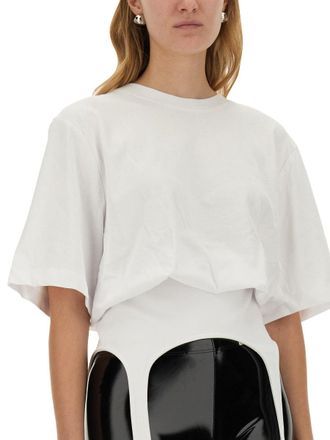 Fiorucci Suspender-Detail Cotton T-Shirt - White