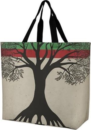 Generic Arbre De Vie Drapeau Palestinien Sac Courses D&eacute;contract&eacute; Tote Bag Pliable Sac Fourre Tout Pour Universit&eacute; Travail Gym