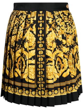 Versace Faltenrock mit Barocco-Print - Schwarz