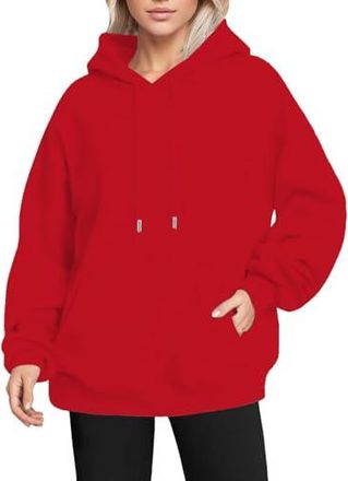 Generic Sweat &agrave; capuche pour femme Sweat-shirt &agrave; capuche pour femme Sweat-shirt surdimensionn&eacute; l&eacute;ger Pull bouffant Hauts &agrave; manches longues D&eacute;contract&eacute; Automne