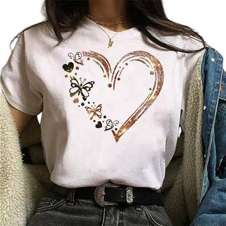 Keephen Vibrant Papillon T-Shirt Femmes Belle Color&eacute; Papillon Impression 3D Manches Courtes Blouse Casual Col Rond Tee Tops