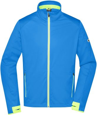 James & Nicholson Herren Softshell Sportjacke - Hochfunktionelle Jacke f&uuml;r Outdooraktivit&auml;ten | Farbe: bright-blue/bright-yellow | Gr&ouml;sse: XL