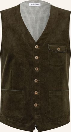 Grasegger Anzugweste Wum Slim Fit Aus Cord gruen