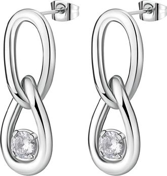 Brosway womens pendant earrings in 316L steel, chain shape and cubic zirconia