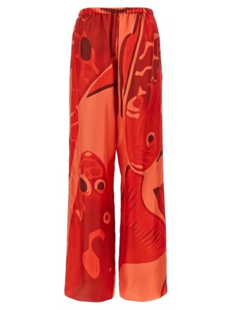 Ferragamo Womens Multicolor Silk Casual Pants