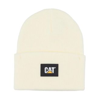 CAT Gerippte Beanie Creme M&uuml;tze - - Accessories - Herren - Beige - ONE SIZE