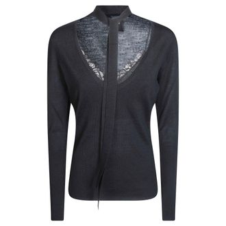 Pinko Pinko, Femme, Pulls, Noir, Taille: 40 FR V-neck Tricots
