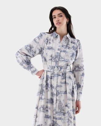 van Laack Flanell Hemdblusenkleid mit Print