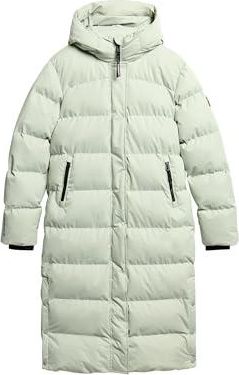 Superdry Manteau long matelass&eacute; en microfibre pour femme, Gris puritain, 46