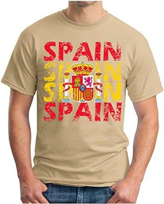 OM3 Espagne - T-shirt Espagne Espagne Football Coupe du Monde Soccer - Maillot de sport - S &agrave; 5XL, kaki, L