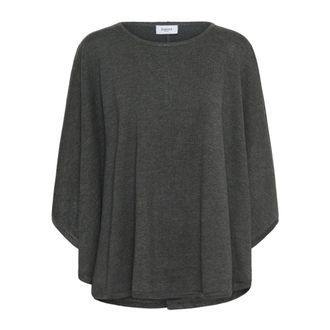 Saint Tropez BilliSZ Poncho Strik - - Jackets - Damen - Grau - ONE SIZE