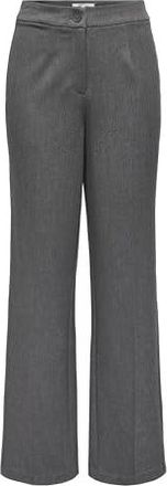 Only Onlmia Hw Straight Pant TLR Noos Pantalon Coupe Droite, Gris foncé mélangé, 36W / 32L Femmes