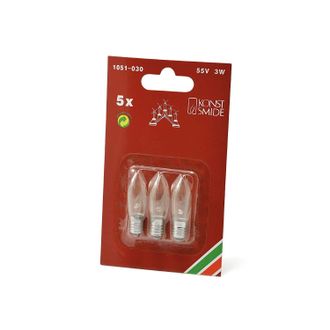 Konstsmide 1051-030 Ersatzbirne / f&uuml;r Holzleuchter / 55V, 3W / 3er Blister / E10 Schraubgewinde, Klar