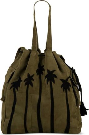 Baziszt sac porté épaule palmier en daim - Vert