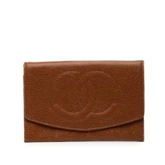 Chanel Portefeuille compact Pre-owned - Femme - Pre-owned - Brun - Taille: ONE Size