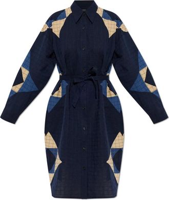 A.P.C. A.p.c., Femme, Robes, Bleu, Taille: 42 FR Robe-chemise patchwork