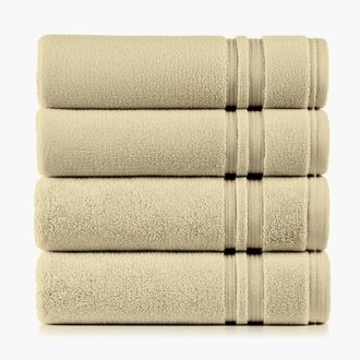 Egeria Manhattan Gold Handt&uuml;cher, 50x100 cm, Weiches und saugf&auml;higes Handt&uuml;cher Set f&uuml;r Bad, Dusche und den t&auml;glichen Gebrauch, 4 Pack, Elfenbein