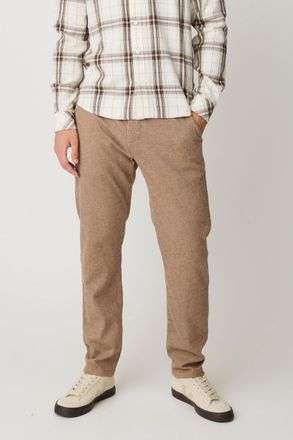 Knowledge Cotton Apparel Herren vegan Hose Chuck Regular Flanell Lion Braun