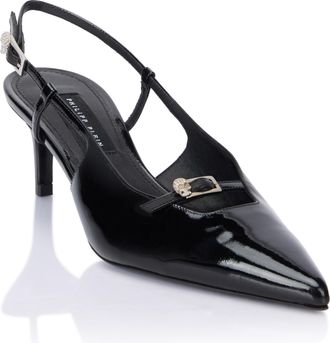 Philipp Plein Slingback Low Heels Skull