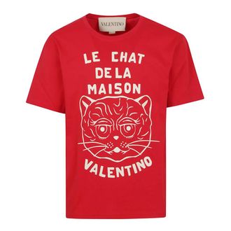Valentino Garavani Katzenhaus T-Shirt - - Tops - Herren - Rot - L