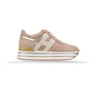 Hogan Leder-Sneaker mit Wildleder-Eins&auml;tzen - - Shoes - Damen - Rosa - 34 1/2 EU