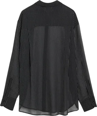 032c Pinstriped Shirt - Black