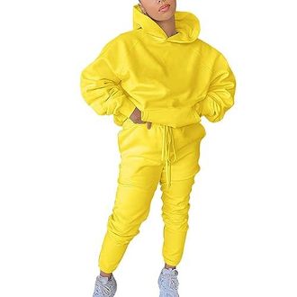 Generic Ensemble de surv&ecirc;tement pour femme - Couleur unie - Mode - Loisirs - Sports - Manches longues - Deux printemps et hiver - Tenue de d&eacute;tente 3 pi&egrave;ces po