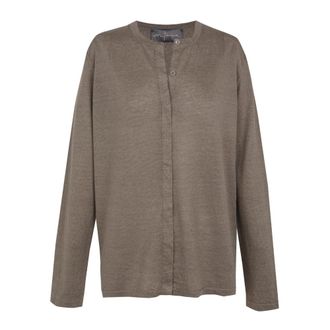 Cortana Leinen-Mink Strickjacke - - Knitwear - Herren - Braun - S