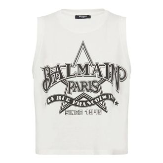 Balmain D&eacute;bardeur Western - Femme - Tops - Blanc - Taille: 42 FR