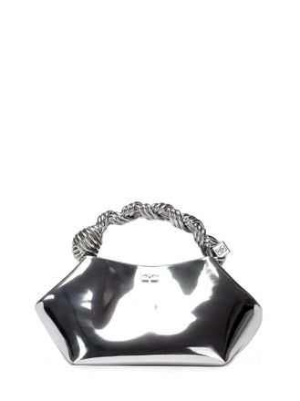 Ganni Hobo Bags - Structured Small Bou Bag With Reflective Surface - Gr. unisize - in Grau - f&uuml;r Damen