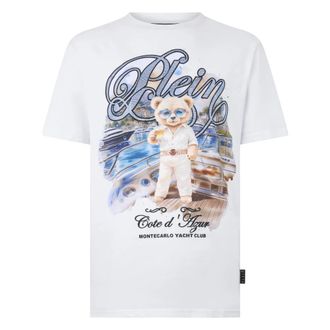 Philipp Plein Rundhals-T-Shirt Teddy Yachting - - Tops - Herren - Wei&szlig; - L