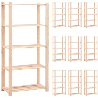 vidaXL Vidaxl - Lagerregale 5 Böden 10 Stk. 80x38x170cm Massivholz Kiefer 250kg
