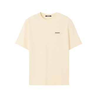 Jacquemus Le T-Shirt Gros Grain - - Tops - Herren - Beige - XS