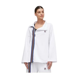 Fila Gestreifter Rei&szlig;verschluss-Pullover - - Sweatshirts & Hoodies - Damen - Wei&szlig; - S