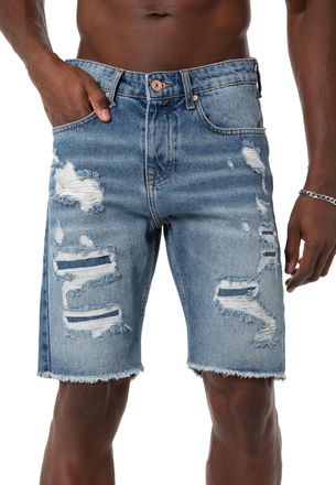 Red Bridge Premium Denim Shorts Jeans Kurze Hose Baumwolle Distressed Blau W32