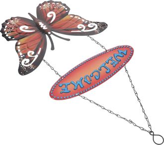 Valiclud Willkommensschild Tür Aus Langlebigem Metall Retro Hängeornament Für Geschäft Büro Hotel Dekoration Vintage Tür Willkommensschild