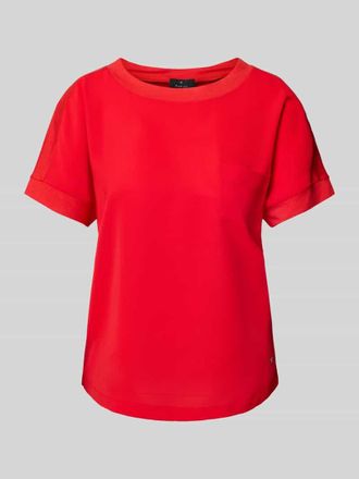 Monari T-Shirt mit geripptem Rundhalsausschnitt