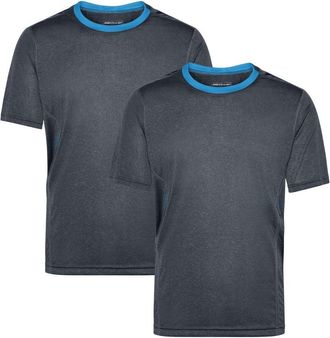 James & Nicholson Laufshirt Doppelpack Herren Kurzarm Laufshirt Running T-Shirt JN472 (Doppelpack, 2er-Pack) Atmungsaktiv und Feuchtigkeitsregulierend
