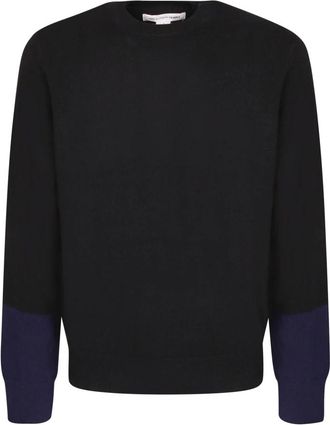 Comme Des Gar&ccedil;ons Homme, Pulls, Noir, Taille: S Contrast Cuff Crew Knit