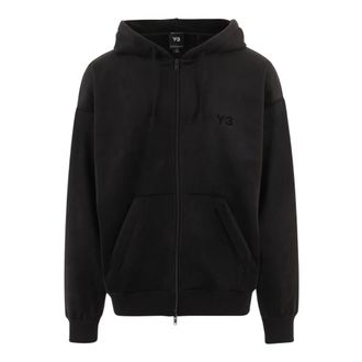 Yohji Yamamoto Homme, Sweatshirts et sweats &agrave; capuche, Noir, Taille: M SweaT-shirt z zippeur en velours