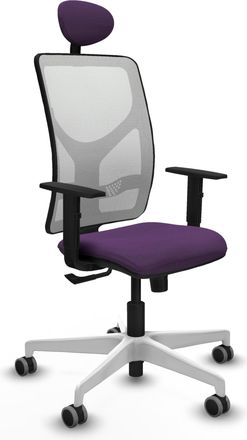 Piqueras y Crespo Schreibtischstuhl, violett, mit 1D-Armlehnen, h&ouml;henverstellbarer Lendenwirbelst&uuml;tze und festem Kopfteil, ausgestattet mit 3 Positionen und Schneidesch