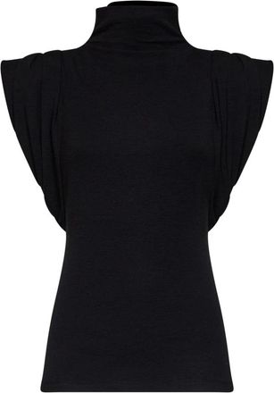 MUGLER Femme, Tops, Noir, Taille: 36 FR Top Col Entonnoir Drap&eacute;