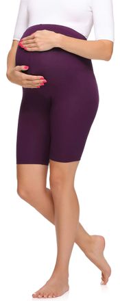Merry Style Damen Kurze Umstandsleggings aus Viskose MS10-299 (Pflaume, L)