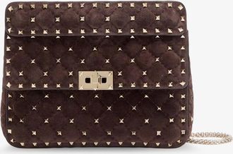 Valentino Garavani Rockstud Spike suede crossbody bag with iconic all-over studs - VALENTINO GARAVANI - gender_Woman