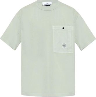 Stone Island Homme, Tops, Vert, Taille: 2XL Logo T-shirt